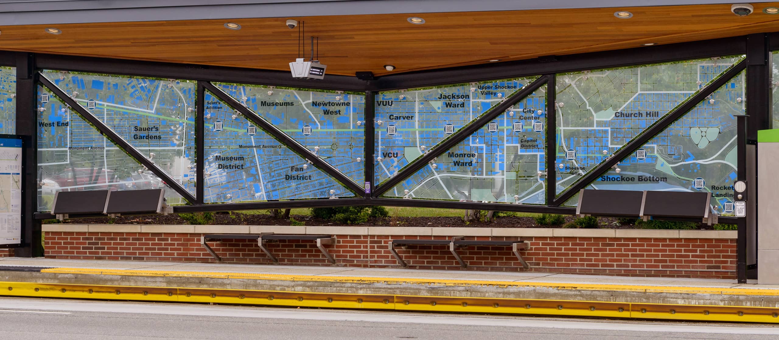 GRTC Pulse Bus Stops - Richmond, VA - Richlite Benches & Lean Rails ...